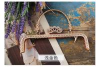 China Antique Pinhole Wallet Bag Frame Sector Clasp 20.5x6.5cm Zinc Alloy Black for sale