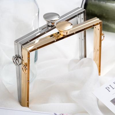 China Zinc Alloy Round Clasp Silver Purse Clutch Frames for sale