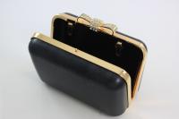 China Rhinestone Bow Clasp Plastic Purse Frames Gold Metal Clutch Frame for sale