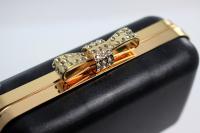 China Rhinestone Bow Clasp Plastic Purse Frames Gold Metal Clutch Frame for sale