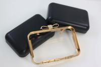 China Rhinestone Bow Clasp Plastic Purse Frames Gold Metal Clutch Frame for sale