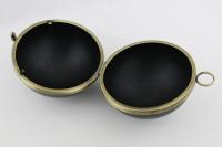 China Antique Brass Ball Shape Plastic Purse Frame 12.5cm with O Ring Clasp for sale