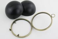 China Antique Brass Ball Shape Plastic Purse Frame 12.5cm with O Ring Clasp for sale