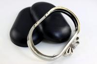 China Egg Shape Metal Bow Lock Clutch Frame 16.5x9.5x5 cm Silver Iron Wallet Frame for sale
