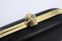 China Halloween Party Stone Skull Lock Box Clutch Frames Rectangle Clutch Bag Frame for sale