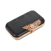 China Square Zinc Alloy Minaudiere Purse Frame 20.5x12x4.5cm Gold Big Stone Flower Closure for sale