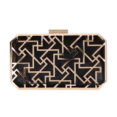China Gold Octagon Hollow Out Clutch Frame 19x11cm Iron Box Frame for Handbag Making for sale