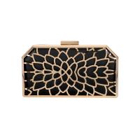 China Gold Petal Hollow Out Clutch Frame 246g Zinc Alloy Lock DIY Evening Bag Frame for sale