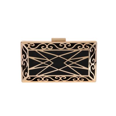 China OEM Spikes Pattern Hollow Out Dinner Bag Frame 20*11cm for sale