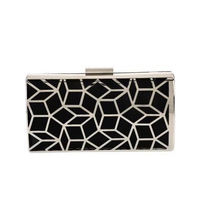 China Nezuko Pattern Silver Hollow Out Clutch Frame DIY Banquet Bag Frame for sale
