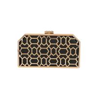 China Gold Trellis Hollow Out Hexagon Clutch Frame 18x12cm 250g Iron Purse Frame for sale