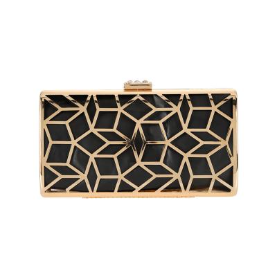 China Cubes Pattern Gold Hollow Out Clutch Frame OEM ODM for sale