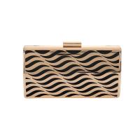China Wave Pattern Hollow Out Metal Clutch Frame For Party Wear Purse for sale