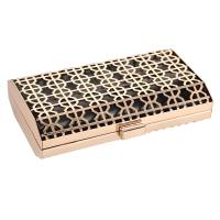 China 18.4*10.9cm Hexagon Pattern Gold Metal Purse Frame 258g for sale