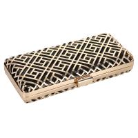 China Geometric Patterns Long Minaudiere Clutch Frame 200g for sale