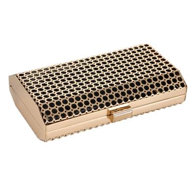 China Gold Hollow Out Clutch Frame 18.4x10.4cm DIY Metal Box Frame for Purse Making for sale
