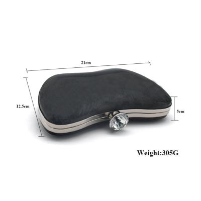 China Iron Butterfly Metal Clutch Frame 21x12.5x5cm Silver Stone Closure for Evening Clutches for sale