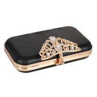 China Stone Crown Closure Metal Clutch Frames 18*10cm Square Purse Frame for sale