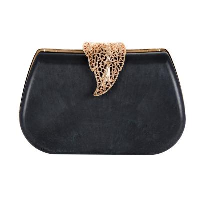 China Leaves Closure Gold DIY Clamshell Clutch Frame 17*12cm for sale