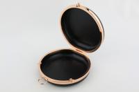 China 14cm Rose Gold Round Purse Frame with O Ring Closure for Cosmetic Bag Making for sale