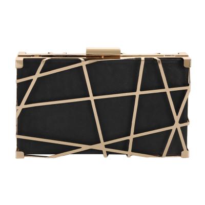 China OEM ODM Gold Geometric Lines Square Purse Frame for sale