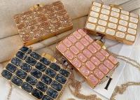 China Pink Acrylic Handbag Frame 16.8x10.6x4.3cm Gold Metal Knob DIY Clutch Frame for sale