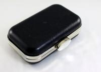 China 20.5cm Acrylic Closure Silver Oval Box Clutch Frames With Silk Print Logo for sale