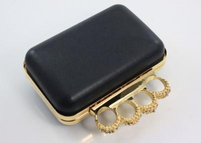 China Gold Knuckle Duster Rectangle Metal Purse Frame 18.5*9.5cm for sale