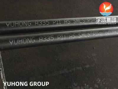 China Black Painting Beveled ASTM A335 P11 Alloy Steel Seamless Pipe for sale