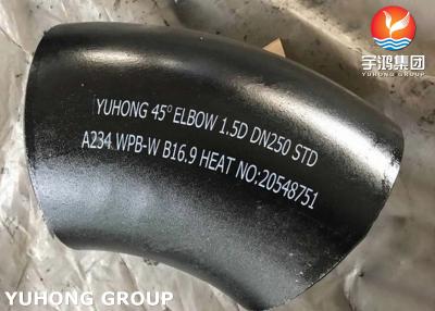 China WPB LR 45° 90° DEGREE ELBOW 1.5D 3D FITTING ASTM A234 BW B16.9 BLACK PAINTING for sale