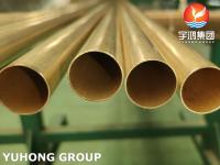 China JIS H3300 C6872T/C6872T-O Aluminum Brass Tube/Copper Alloy Seamless Tube For Boiler for sale