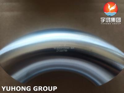 China ASTM A403 WP304 90 Degree LR Stainless Steel Elbow Polished 3A PMI Test for sale