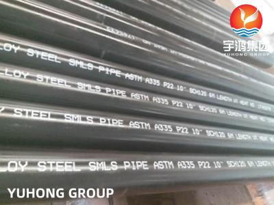 China ASTM A335 P22 Alloy Steel Seamless Pipe Black Painting Beveled for sale