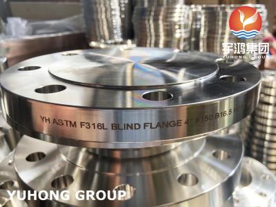 China A182 F316L Stainless Steel Blind Flange , Used In Pressure Piping Systems , B16.5 / AS2129 TABLE D for sale