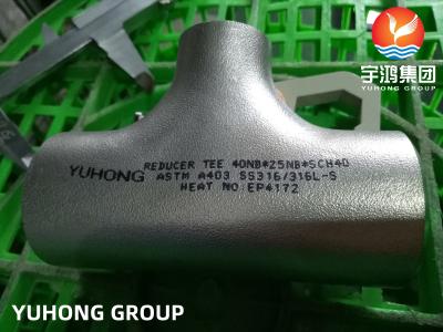 China ASTM A403 WP316L Stainless Steel Reducer Tee B16.9, Compressed Air Tube Application for sale