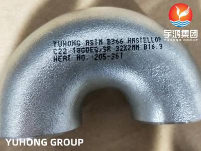 China ASTM B366 Hastelloy C22 180 Degree Elbow Buttweld Fittings for Power Generation for sale