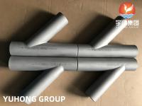 China ASTM A815 S31803-W Y TEE Butt Welded Fitting B16.9 Oil refining fertilizer  Gas for sale