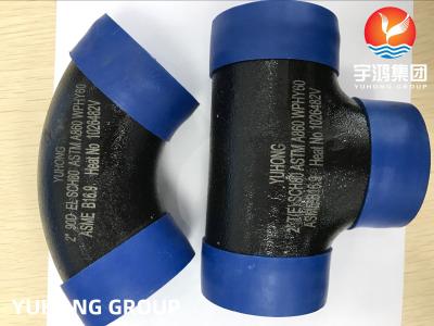 China ASTM A860 WPHY60 Buttweld Black Carbon Steel Fittings, Elbows, Equal Tees B16.9 for sale