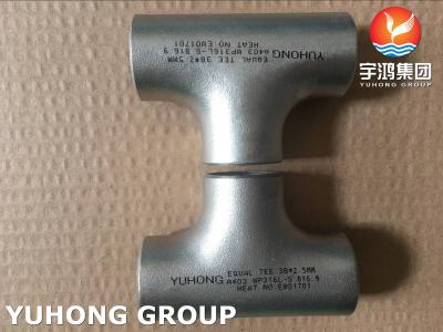 China B16.9 Buttweld Pipe Fittings ASTM A403 WP316L Stainless Steel Tee Seamless for sale