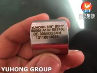 China ASTM A182 F316L Stainless Steel Forged Pipe Fittings, BSPP Threaded Coupling 3000LBS for sale
