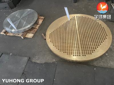 China ASTM B171 UNS C70600 CuNi 90/10 Copper Alloy Tubesheet For Heat Exchanger for sale