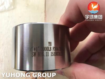 China ASTM A182 F304 , F304L Stainless Steel Socket Weld Full Coupling, Half Coupling B16.11 for sale
