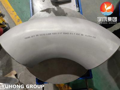 China ASTM A815 Duplex Steel UNS S32750 90 Degree LR Elbow ASME B16.9 BW Pipe Fittings for sale