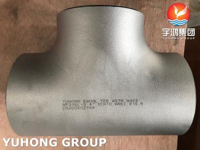 China ASTM A403 WP316L Stainless Steel Seamless Buttweld Fittings Equal Tees for sale