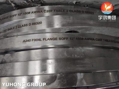 China ASTM A240 F904L Stainless Steel AWWA C207 Table 2 Class D Slip on FF Flange for sale