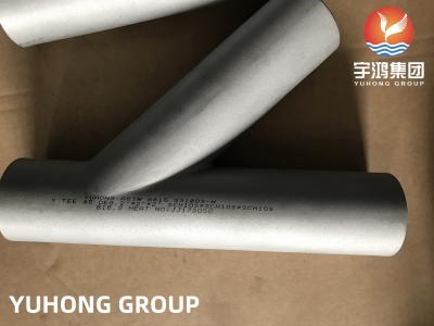 China ASTM A815 UNS S31803 Duplex Steel Pipe Connector 45 Degree Y Lateral Tee for sale