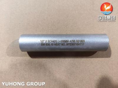 China ASME B36.10 Pipe Nipple ASTM A790 UNS S31803 Seamless Duplex Steel Nipple for sale