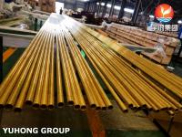 China ASTM B111 UNS C68700 Aluminum Brass Tube CuZn20Al2 Condenser/Heat Exchanger Tube for sale