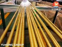 China ASTM B111 UNS C68700 Aluminum Brass Tube CuZn20Al2 Condenser/Heat Exchanger Tube for sale