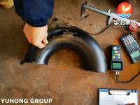 China ASTM A234 WP22 CL1 / CL3 Alloy Steel Fitting Buttweld 180° Elbow Black Painted for sale